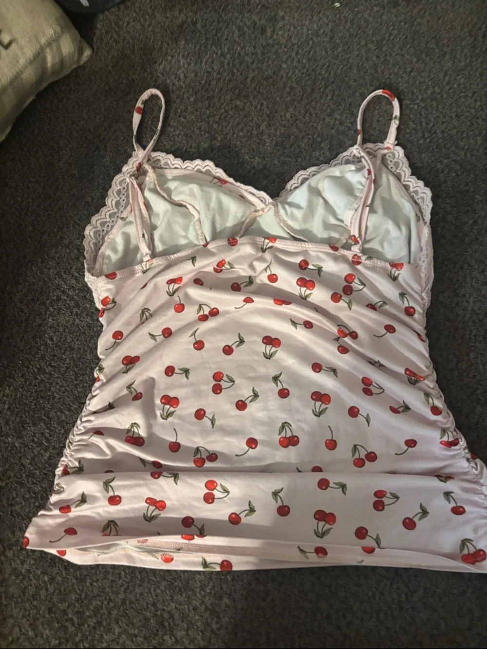 SHEIN | Tops | Shein Cherry Print Lace Trim Camisole | Poshmark